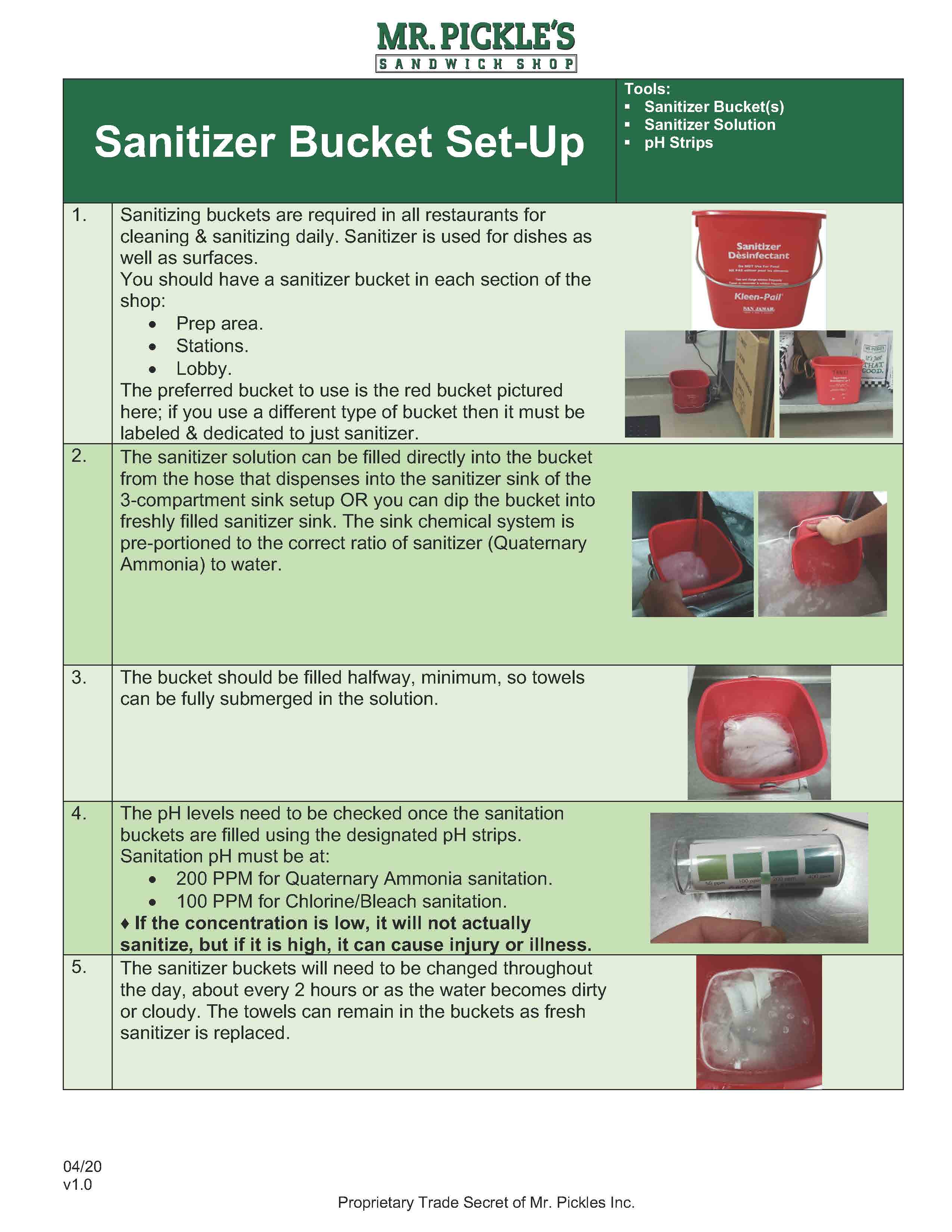 Sanitizer Bucket – Mr. Pickle's Franchise Systems